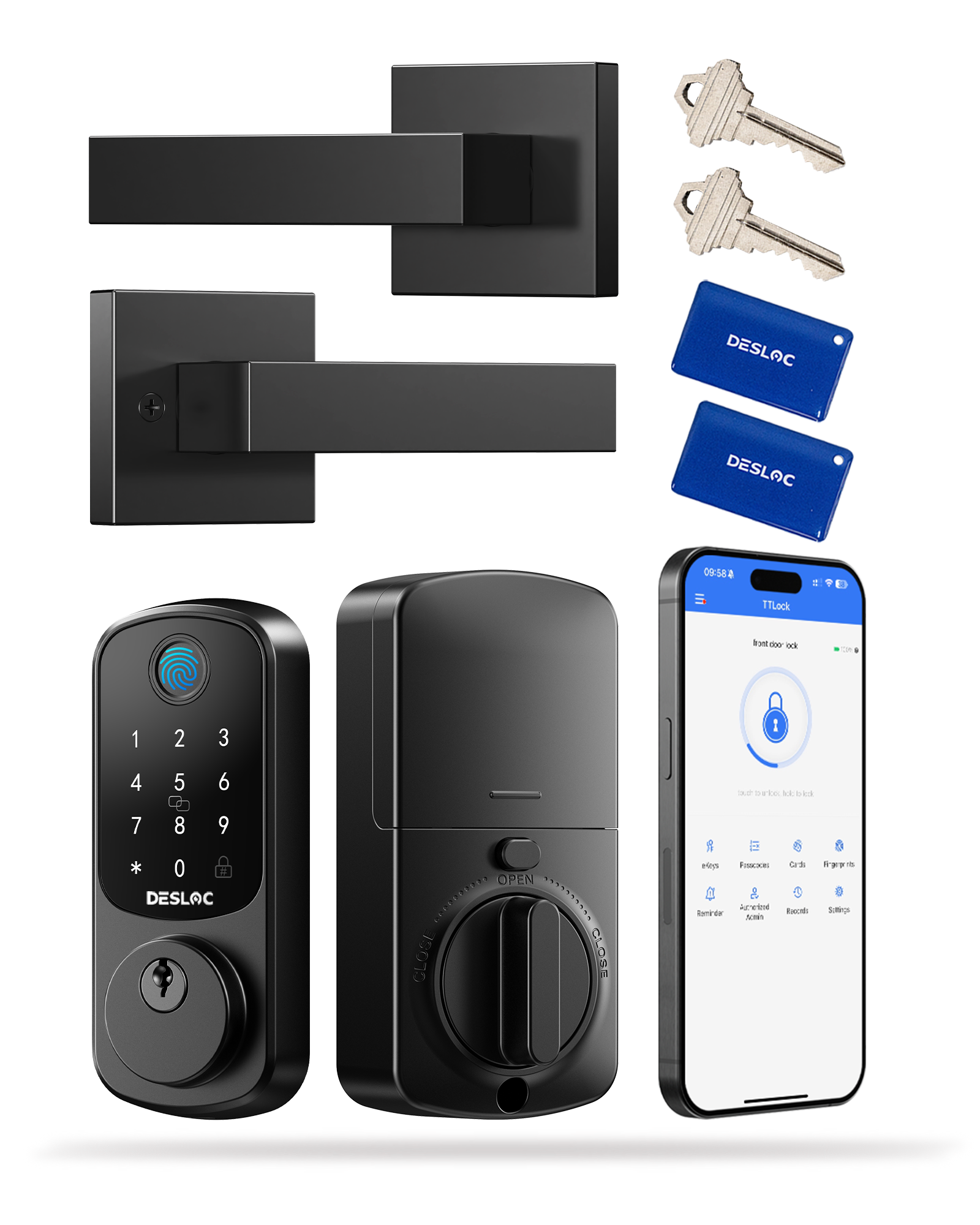 Best Keyless Entry Door Lock B200 with 2 Lever Handles | DESLOC