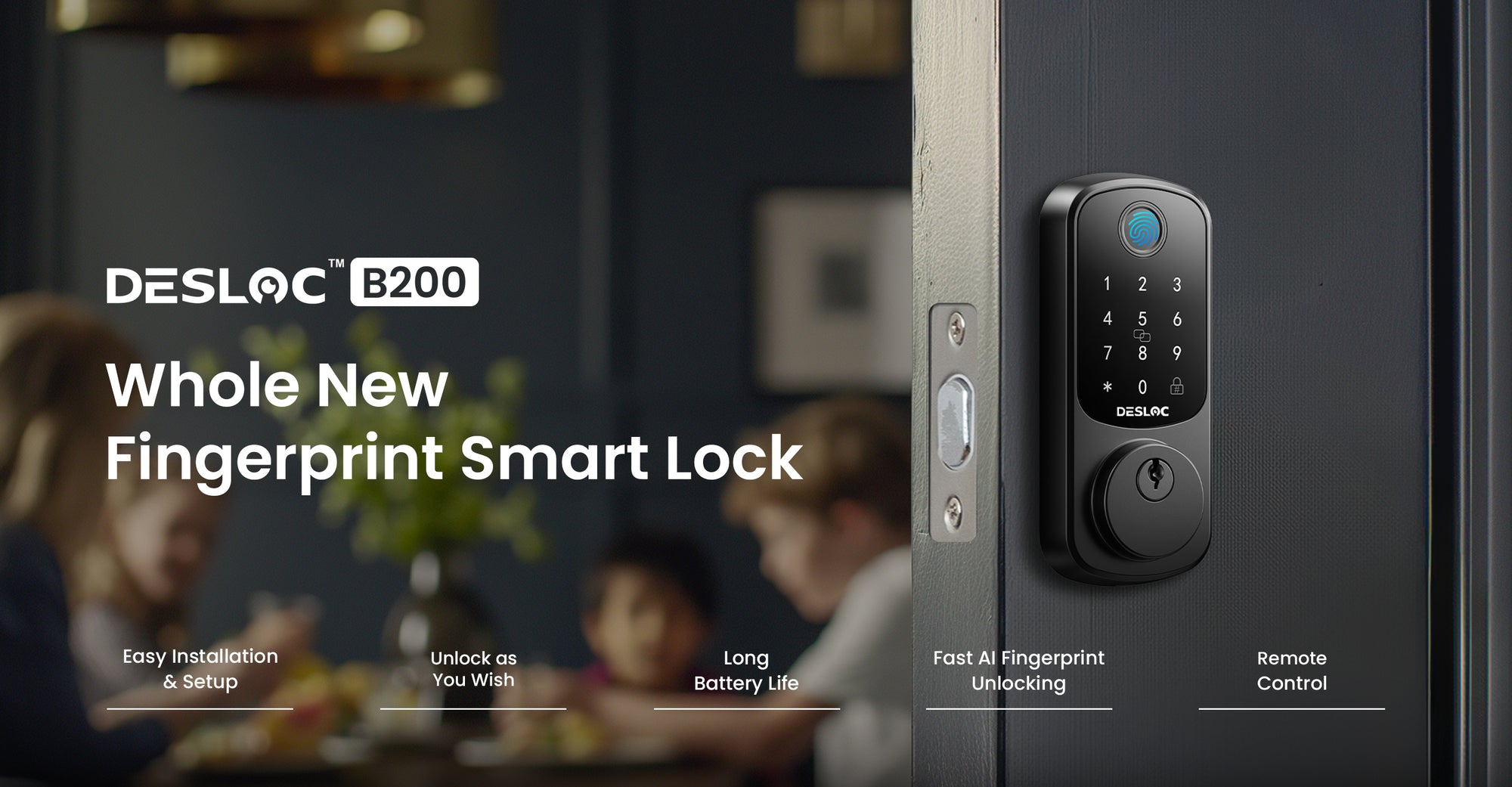 B200 Smart Fingerprint Deadbolt - DESLOC Smart Lock
